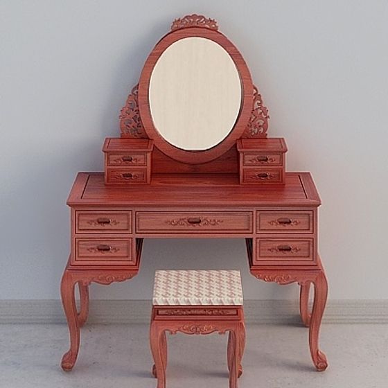 Sophisticated Vintage-Modern Dressing Table 3D model