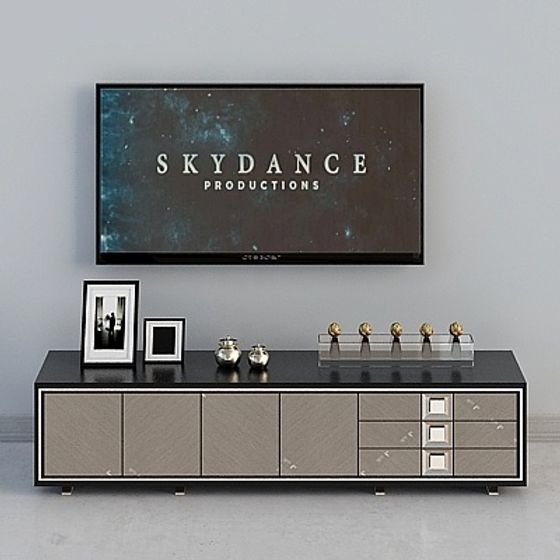 Stylish Modern TV Stand 3D model for Creative Projects