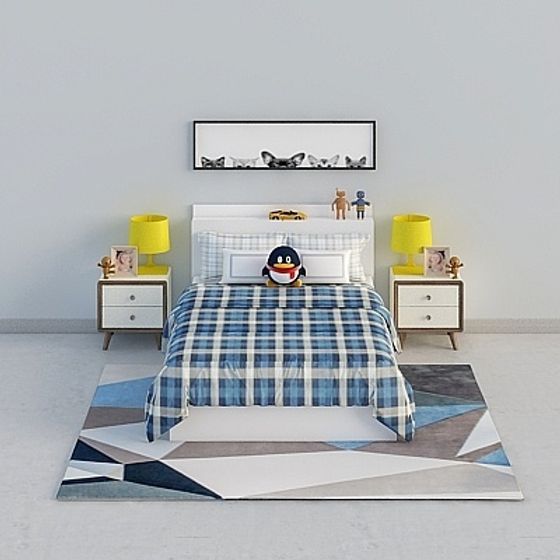 Whimsical Low-Polygon Bedroom 3D model