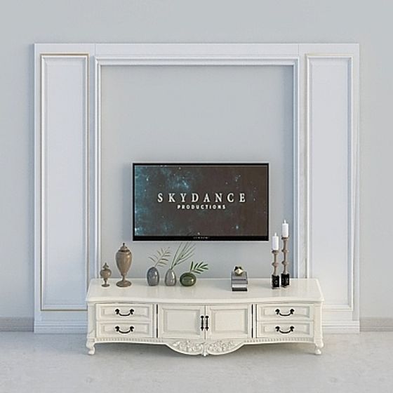 Elegant TV Console 3D model