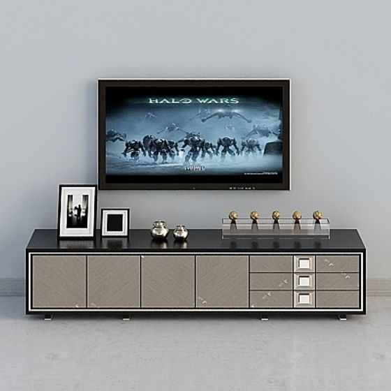 Elegant Modern TV Stand 3D model for Creative Projects