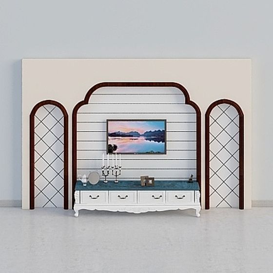 Elegant Arch Wall Unit 3D model