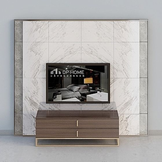 Marble TV Wall Unit 3D model