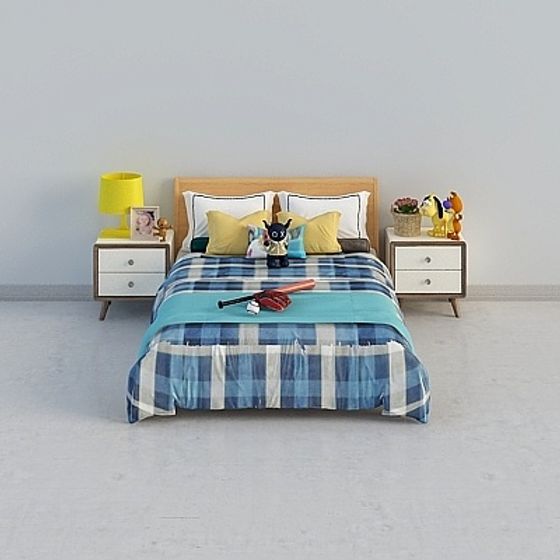 Cozy Low-Polygon Bedroom 3D Model