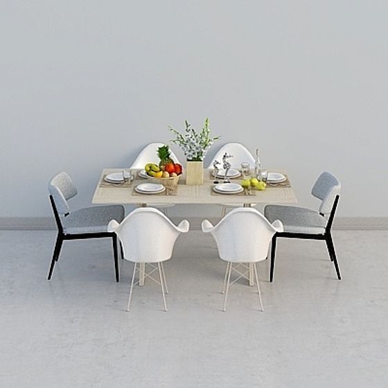 Urban Dining Table 3D model for Creative Spaces