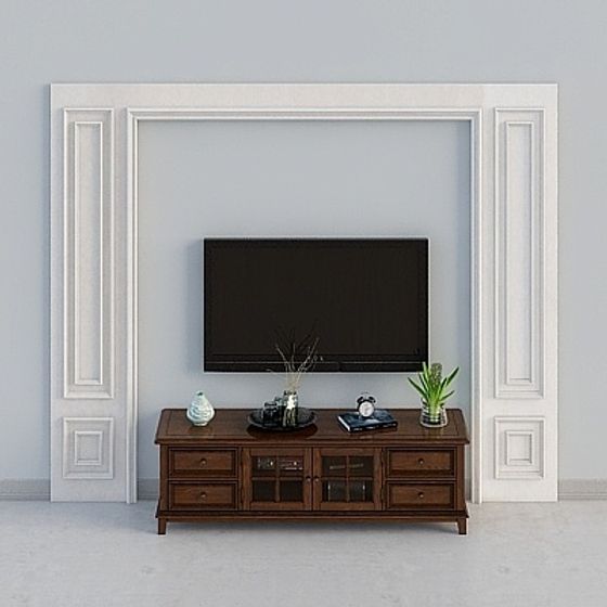 Elegant TV Console 3D Model