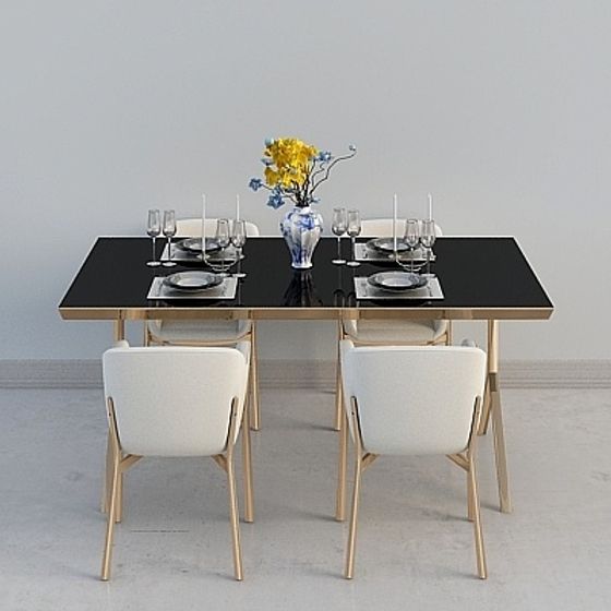 Urban Dining Table 3D model for Contemporary Spaces