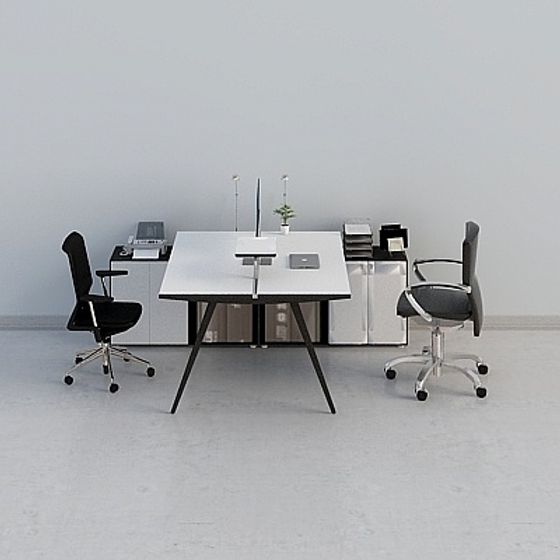 Modern Office Desk 3D Model – Sleek Workstation Design