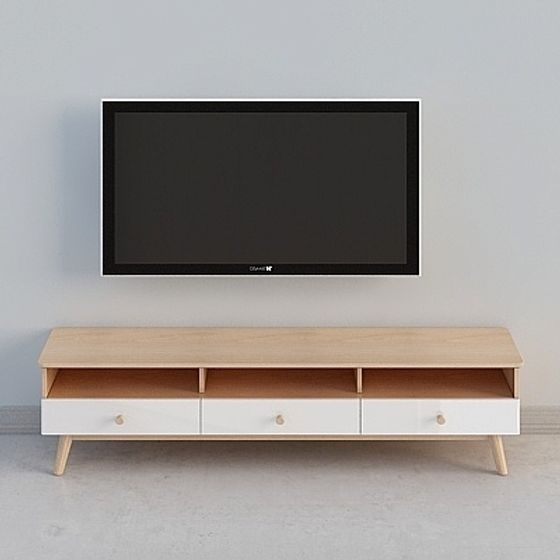 Stylish TV Stand 3D model for Modern Spaces