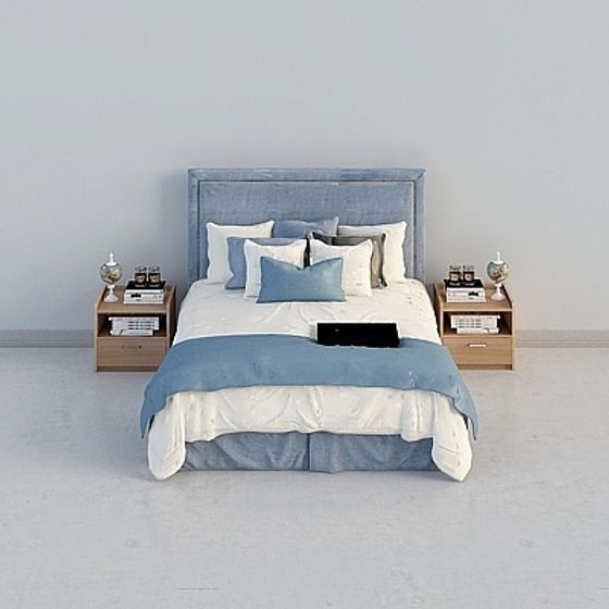 Elegant Low-Poly Bed 3D model for Modern Bedrooms