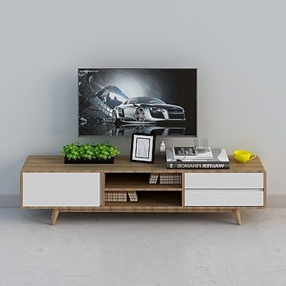 Chic Minimalist TV Cabinet 3D model for Modern Spaces
