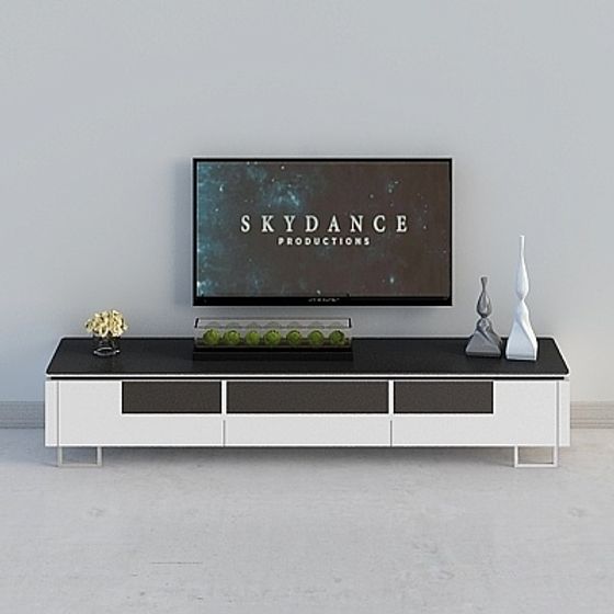 Stylish Low-Poly TV Stand 3D model for Modern Interiors