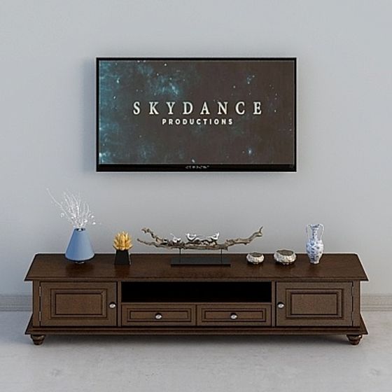 Elegant Living Room TV Stand 3D model