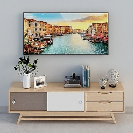 Stylish Low-Polygon TV Cabinet 3D model