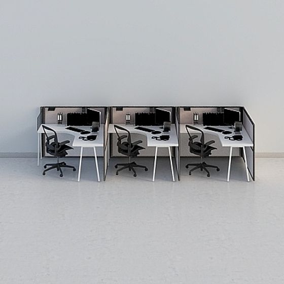 Sleek Desk Workstation 3D Model