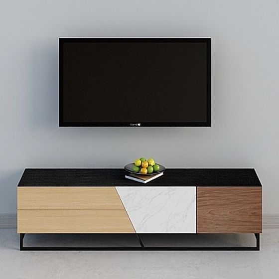Elegant Low-Polygon Television Cabinet 3D model