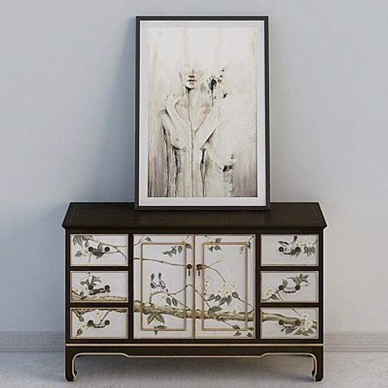 Elegant Chinese Style Storage Cabinet 3D model