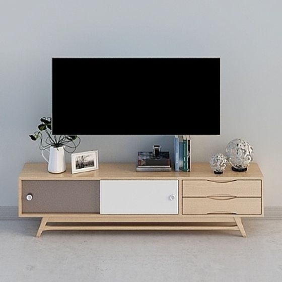 Modern Low Poly TV Stand 3D model