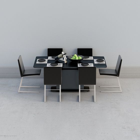 Urban Dining Table 3D model for Modern Interiors