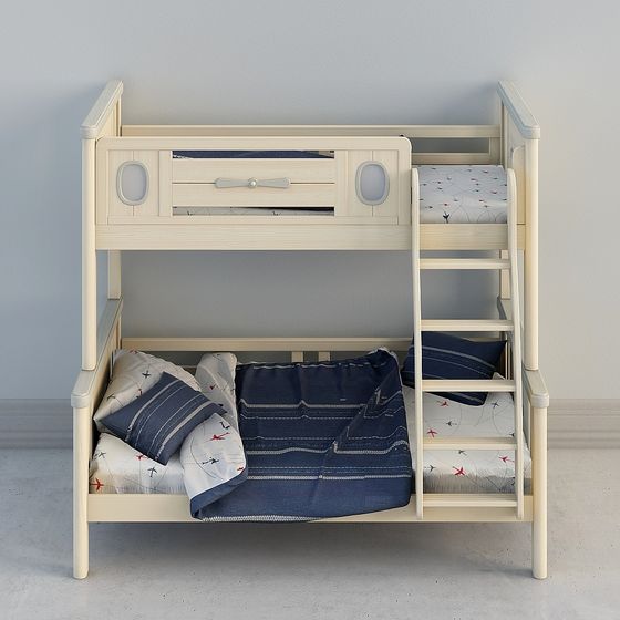 Cozy Bunk Bed 3D model