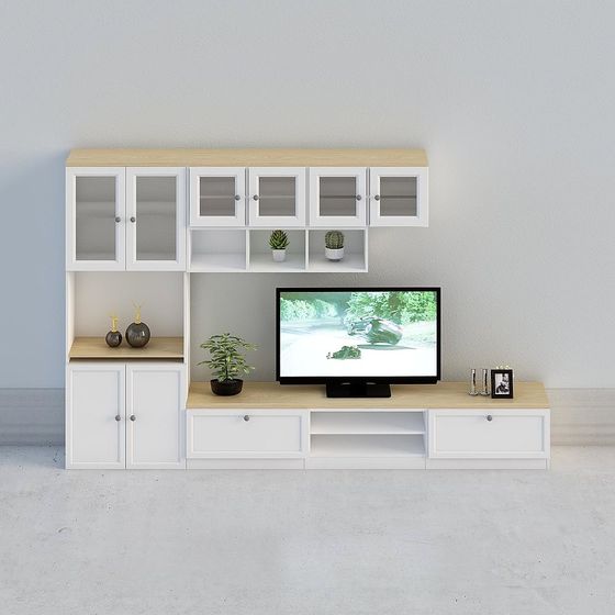 Stylish Low-Polygon TV Cabinet 3D model