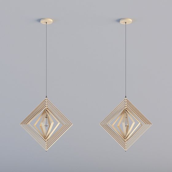 Geometric Diamond Pendant Light 3D model