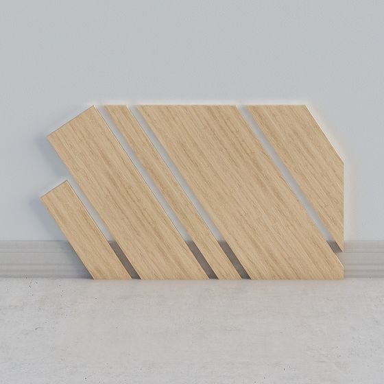 Inclined Wooden Plank Low-Poly 3D model