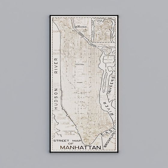 Stunning Manhattan Street Map 3D model
