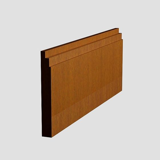 Elegant Wooden Baseboard 3D Model