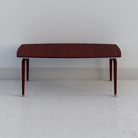 Vintage Expandable Dining Table 3D Model – Wood Grain Design