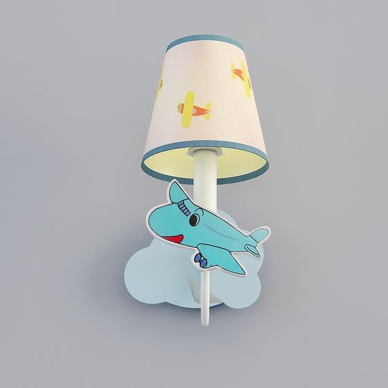 Whimsical Plane Light Fixture 3D Model – Playful Kids Decor