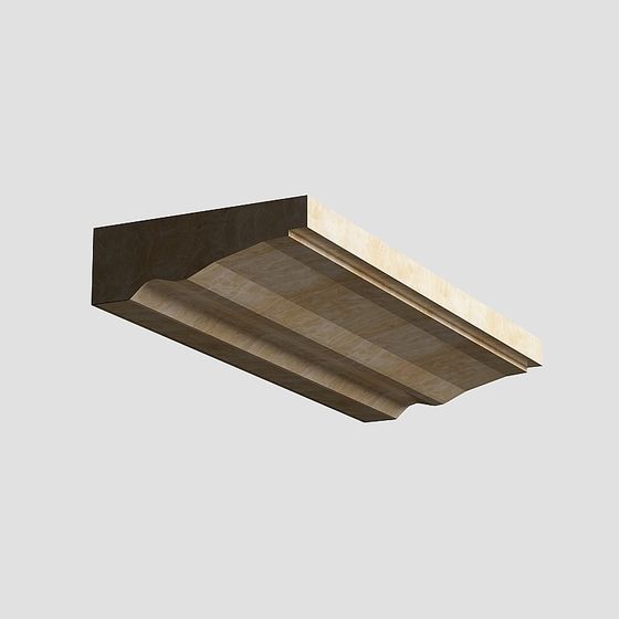 Artistic Low Polygon Wooden Beam 3D model for Modern Designs