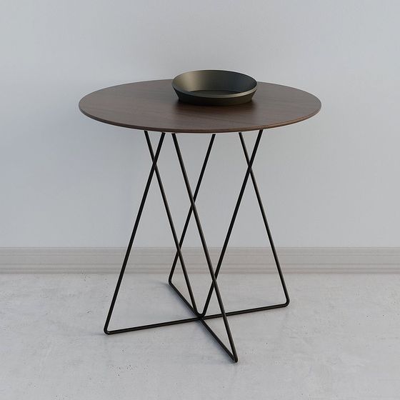 Cross-Leg Round Table 3D model