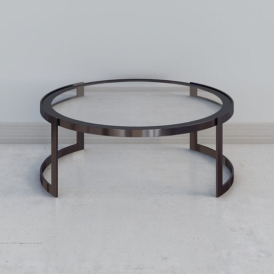 Unique Round Coffee Table 3D Model – Modern Minimalist Design