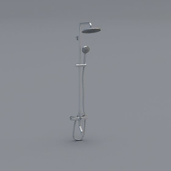Gray Rain Shower 3D Model – Free for Modern Bathrooms
