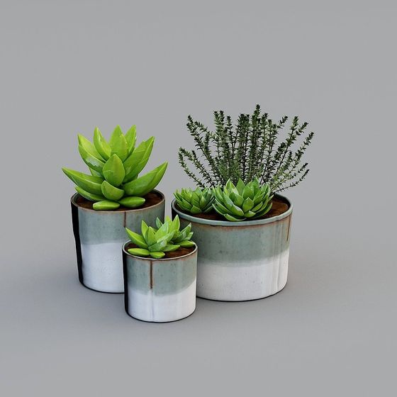 High-Detail Low-Poly Plant Pot 3D Model