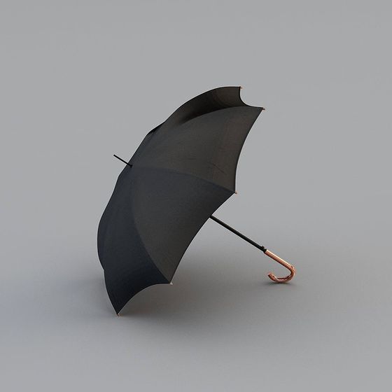 Elegant Low-Poly Umbrella 3D model