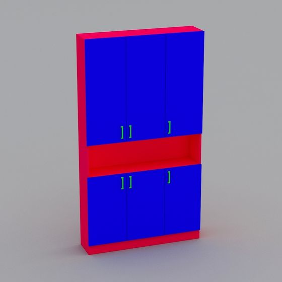 Vibrant Low-Poly Storage Cabinet 3D Model