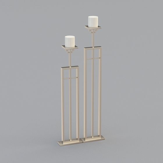 Elegant Low-Poly Candle Holder 3D model