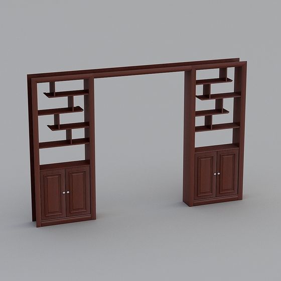Elegant Wooden Partition Wall 3D model