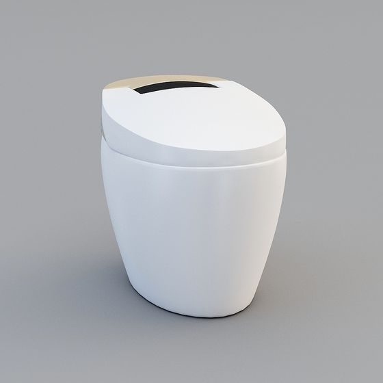 Sleek Streamlined Trash Bin 3D model