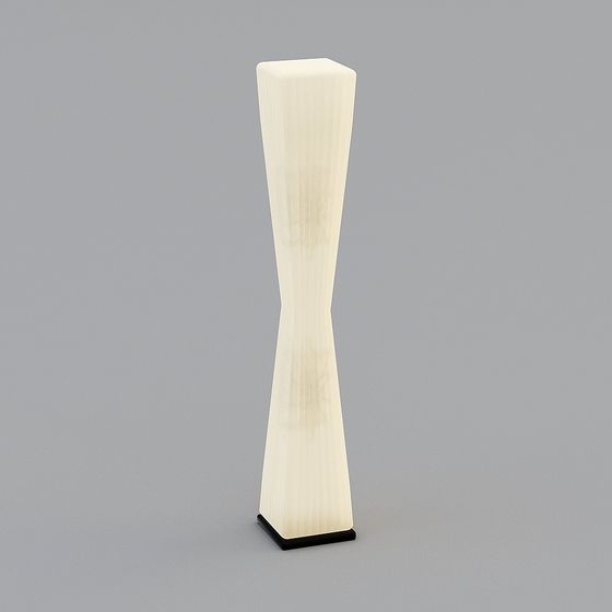 Twisted Elegance Low Poly Lamp Post – Wood Texture