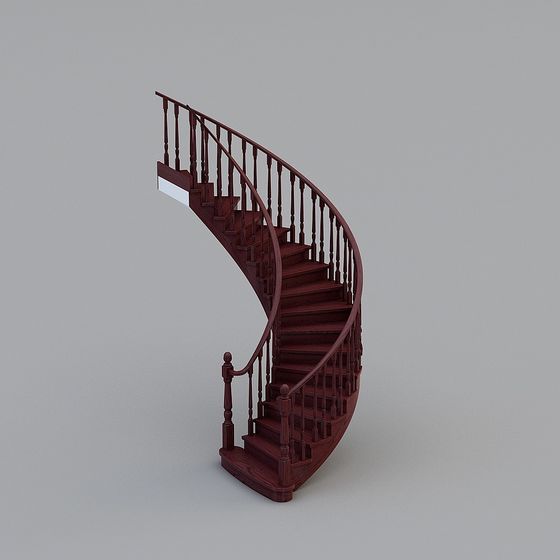 Classic Low-Poly Spiral Staircase 3D model for Design Projects