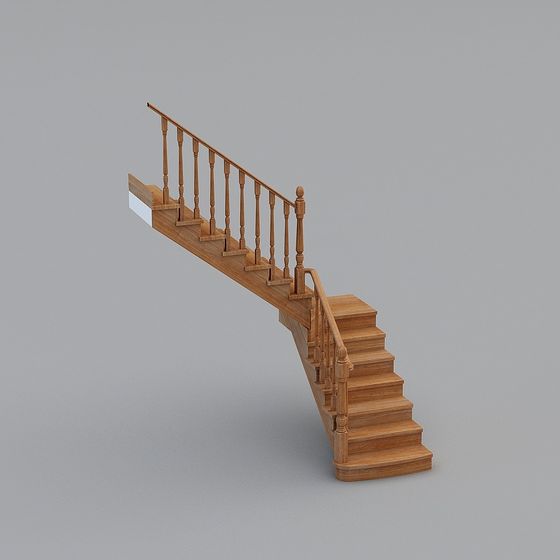 Elegant Low-Poly High-detail Staircase 3D model