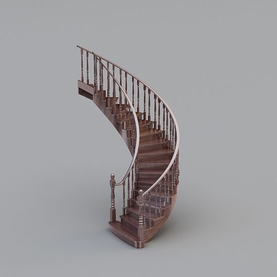 Elegant Low-Poly Staircase 3D model
