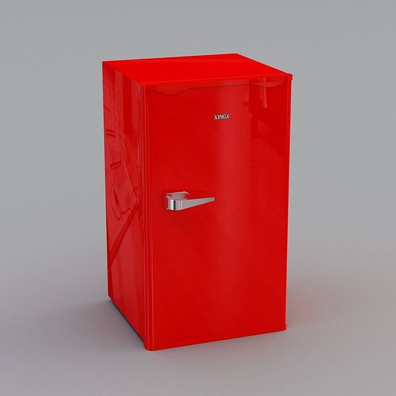 Vintage Red Refrigerator 3D model