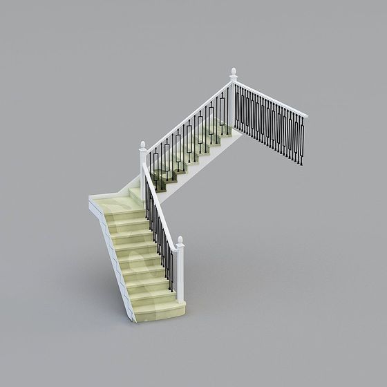 Elegant 3D Staircase Model for Modern Design