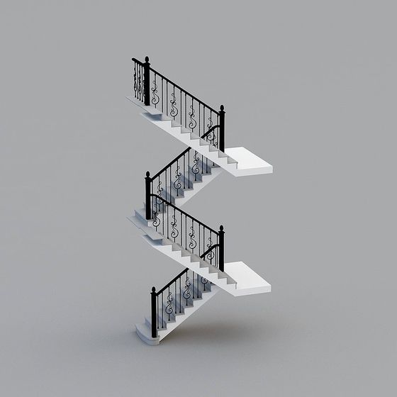 Elegant Low-Poly Staircase 3D model for Creative Projects