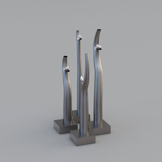 Future Columns Low Polygon 3D model