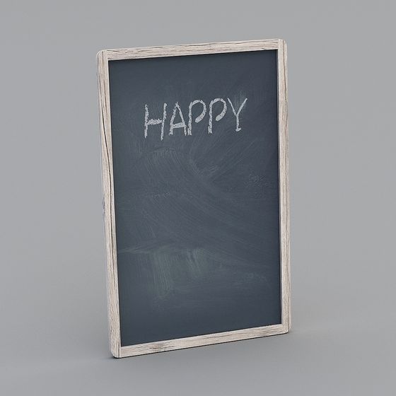 Happy Chalkboard 3D model